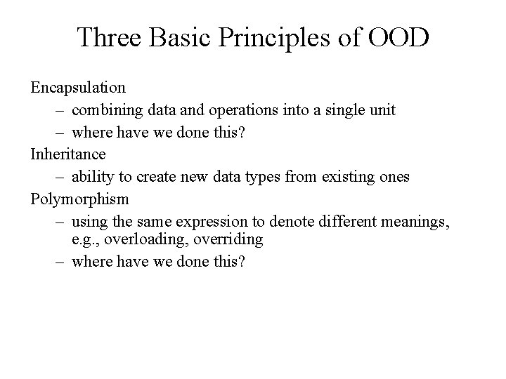 CS 132 Spring 2008 Chapter 2 ObjectOriented Design