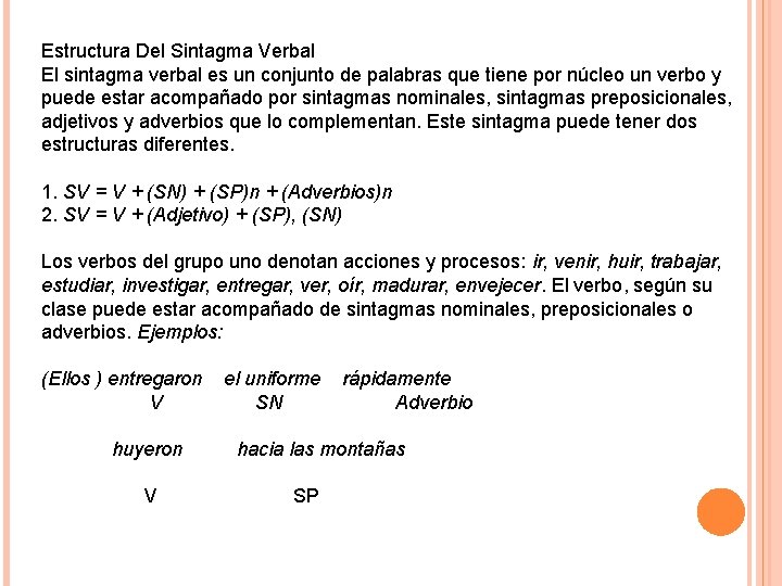 SINTAGMAS Y ORACION SIMPLE NOCIONES BSICAS DE GRAMTICA