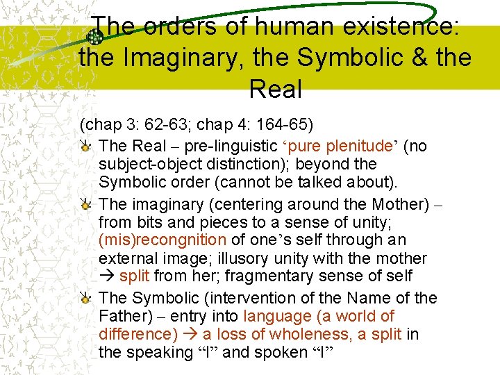 Jacques Lacan General Introduction Examples of Mirror Stage