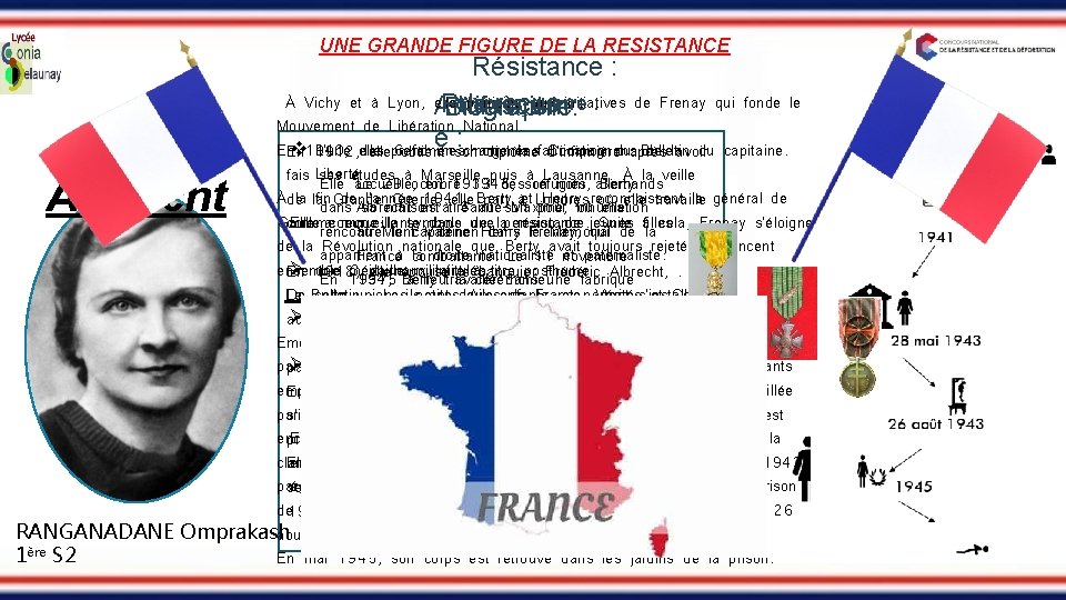 UNE GRANDE FIGURE DE LA RESISTANCE Berty Albercht