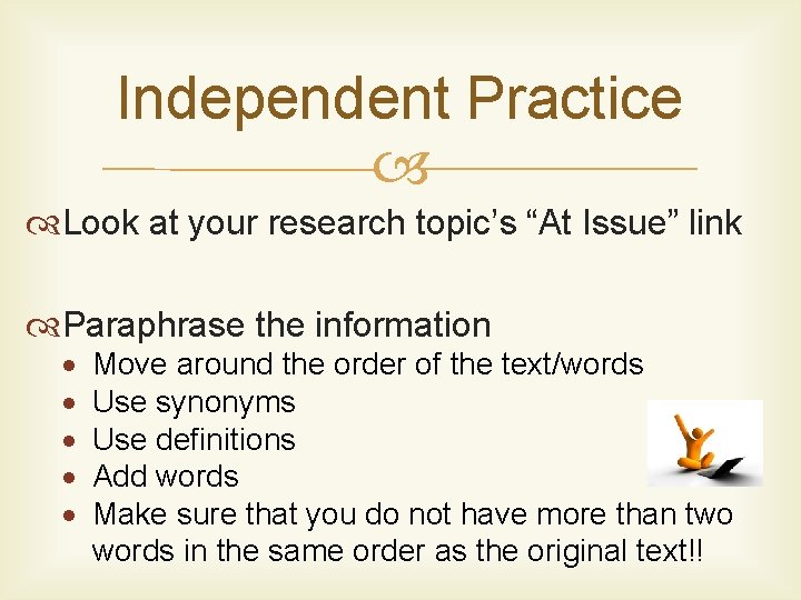MiniLesson Summary Paraphrase Quotation Plagiarism Warmup Summarizing ...