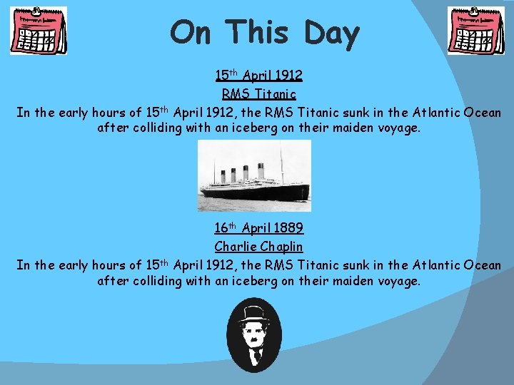 On This Day 15 th April 1912 RMS