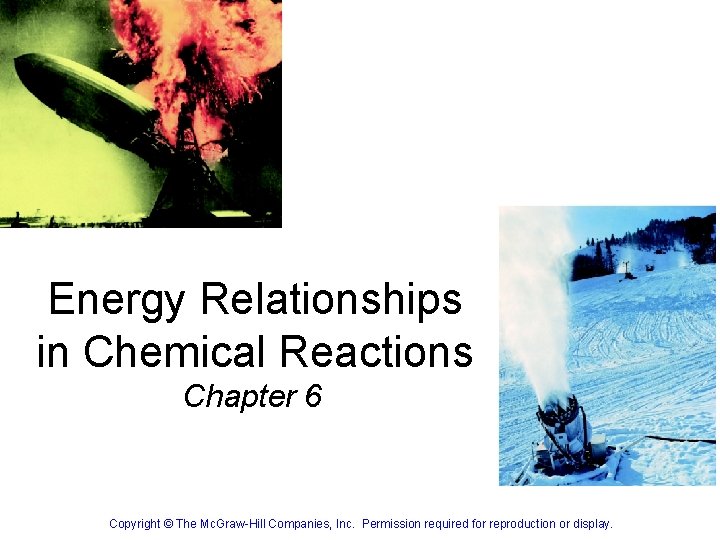 Energy Relationships in Chemical Reactions Chapter 6 Copyright