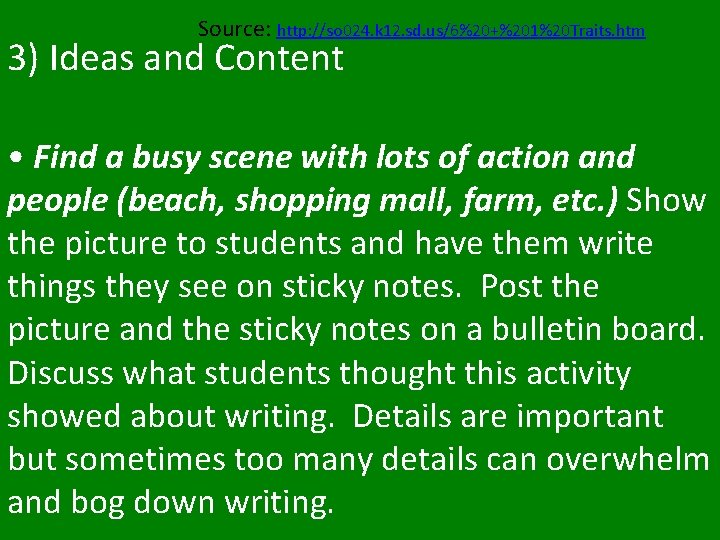 Six Traits Activities Source http so 024 k