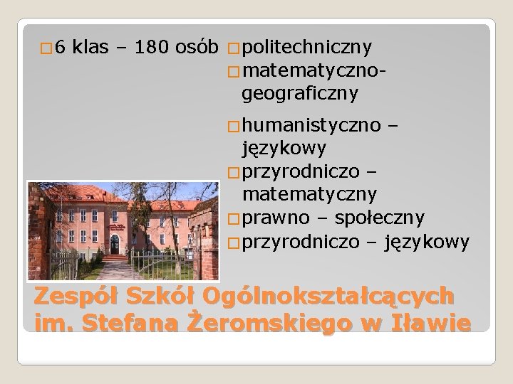 KIERUNKI KSZTACENIA 20202021 Beata Niksa 6 klas 180