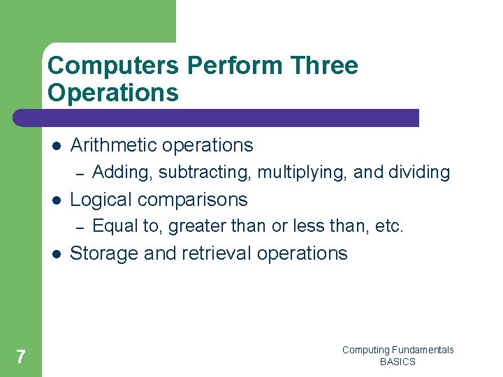 Computing Fundamentals Module Lesson 1 What Is A