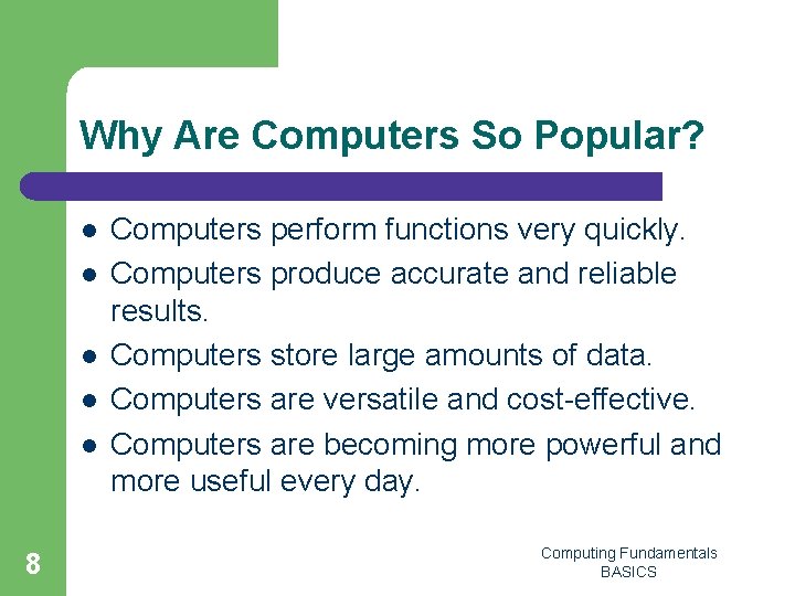 Computing Fundamentals Module Lesson 1 What Is A