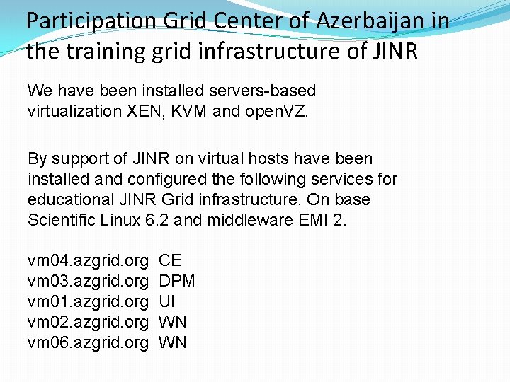 Conception of GRID in Azerbaijan Bondyakov A S