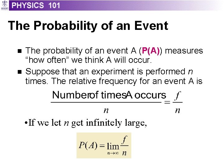 Chapter 4 Probability and Probability Distributions Basic Concepts