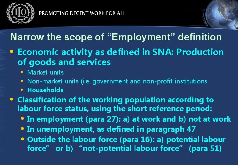 PROMOTING DECENT WORK FOR ALL Development of Labour