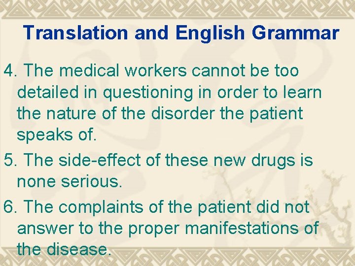 Medical English Translation and writing Chapter 2 Translation