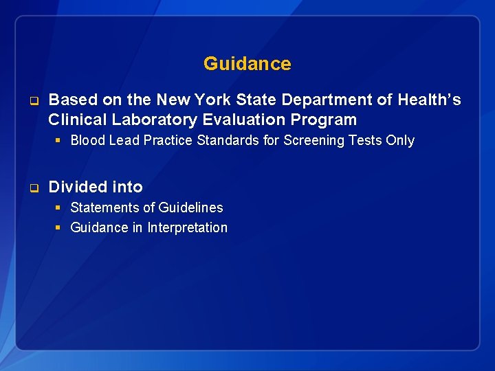 Update from the ACCLPP Laboratory Workgroup Patrick J