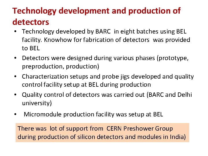 Silicon Preshower for the CMS BARC Participation Anita