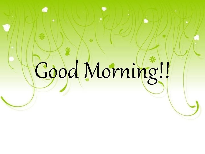 Good Morning How do compounds from living organisms