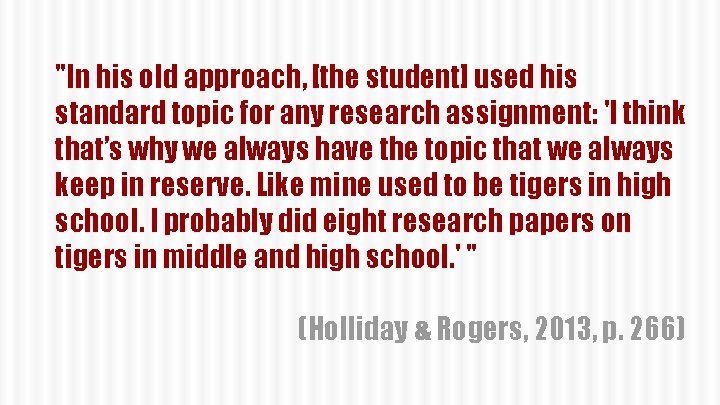 Unifying ideas Building forcredit information literacy courses around