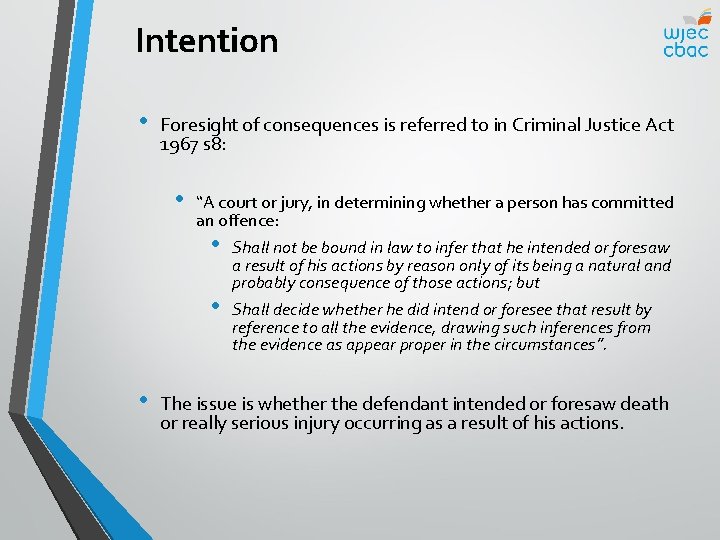 General elements of liability Elements of a Crime