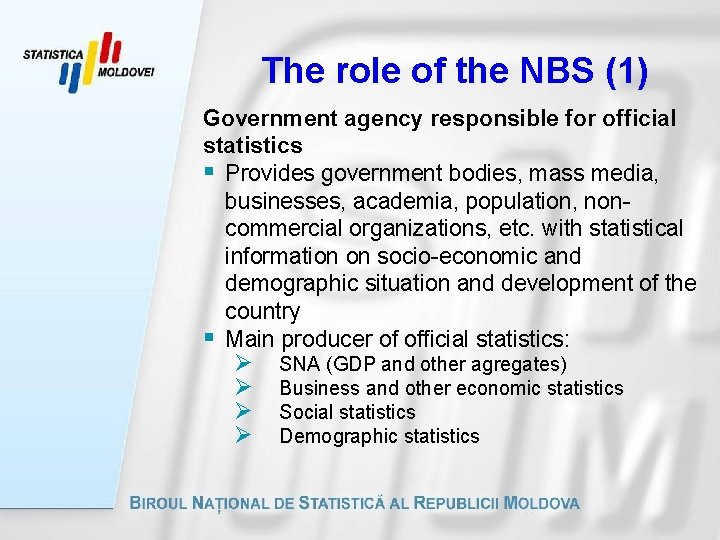 National Bureau of Statistics NBS in the National