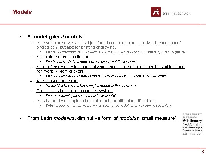 Introduction to modeling General Concepts 1 Where are