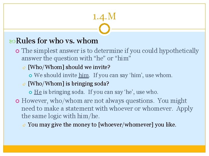 Grammar Warmups RULES AND EXAMPLES ADAPTED FROM THE