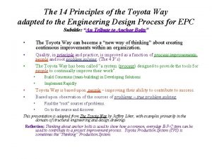 The Toyota Way 14 Management Principles The Toyota