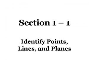 Section 1 1 Identify Points Lines and Planes