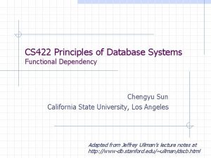 CS 422 Principles of Database Systems Schema Definitions
