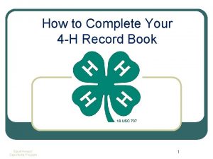 How to Complete Your 4 H Record Book