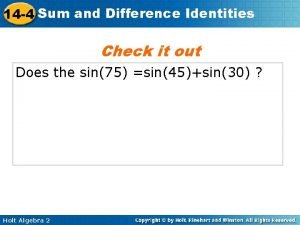 JEOPARDY VERIFYING TRIG IDENTITIES SUM AND DIFFERENCE FORMULA