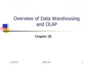 An overview of Data Warehousing and OLAP Technology