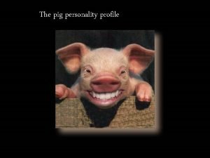 The pig personality profile The Pig Personality Profile