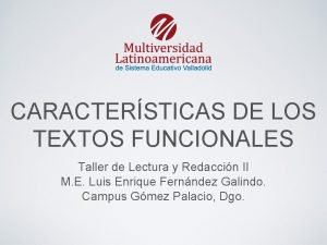 Clasificacin de los textos funcionales Textos funcionales escolares