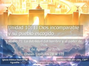 Dios en la Historia de Israel El pueblo