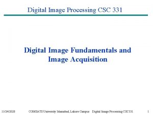 Digital Image Processing Lecture 7 Image Morphology 1