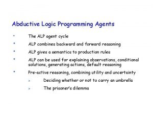 10 Logic Programming PS Logic Programming Roadmap Facts