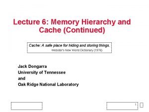 MEMORY SYSTEMS Chapter 12 Memory Hierarchy Cache Memory