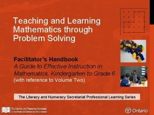 Problem Solving in School Mathematics Teaching Mathematics through