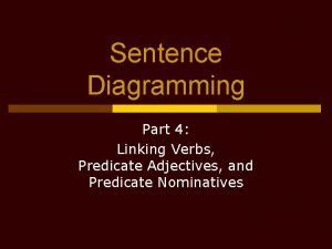 Diagramming with Linking Verbs and Understanding Predicate Nominative