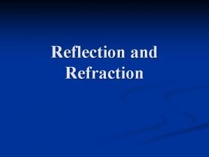 Refraction Dispersion Snells Law n 1 sin 1