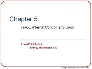 Chapter 3 Ethics Fraud and Internal Control Accounting