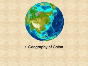 Geography and the Early Settlement of China History