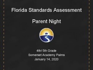 Florida Standards Alternate Assessment Datafolio Welcome to Supporting