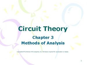 Electric Circuit Theory Chapter 3 Methods of Analysis