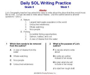 Daily SOL Writing Practice Grade 8 Week 6
