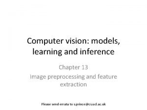 Computer vision models learning and inference Chapter 9
