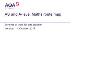 AS and Alevel Maths route map Scheme of