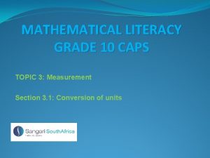 MATHEMATICAL LITERACY GRADE 10 CAPS TOPIC 5 Maps