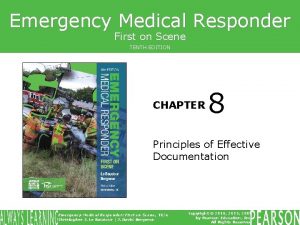 Emergency Medical Responder First on Scene TENTH EDITION