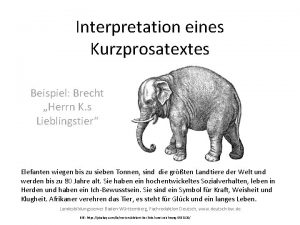 Interpretation eines Kurzprosatextes Beispiel Brecht Herrn K s