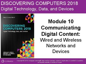 DISCOVERING COMPUTERS 2018 Digital Technology Data and Devices