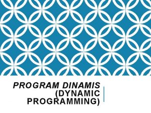 Program Dinamis Dynamic Programming Bagian 1 Bahan Kuliah